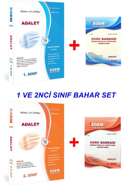 Egem Yayınları AÖF Adalet 1. ve 2 Sınıf 2 ve 4 Yarıyıl Bahar Konu Soru Çıkmış Set 2022 Egem Yayınları AÖF Adalet 1. ve 2 Sınıf 2 ve 4 Yarıyıl Bahar Konu Soru Çıkmış Set 2022