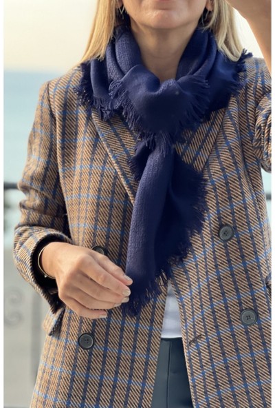 Whoknows ¿ Lacivert Renk Lara Pamuklu Yün Şal Kadın Giyim Whoknows ¿ Lacivert Renk Lara Pamuklu Yün Şal Kadın Giyim