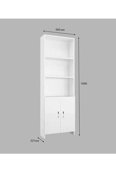 Holiday Home 5 Raflı 2 Kapaklı Kitaplık