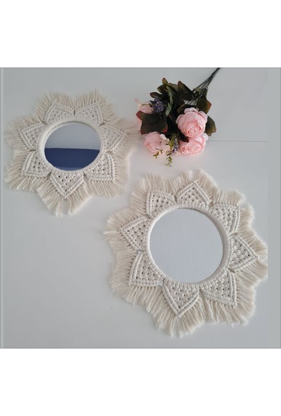 Mavi Pleksi Makrome Ayna 2 Li