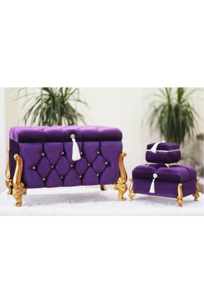 Ceyyiz Kapitoneli 3lü Çeyiz Nişan Gelin Sandığı