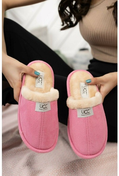 Peluşlu Ev Terliği Pembe