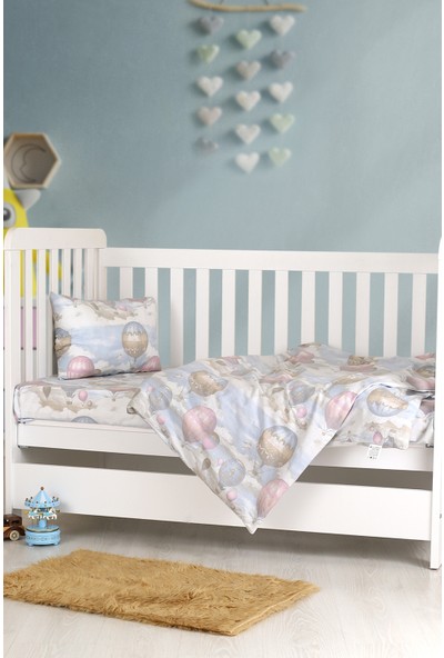 Makteks Home Organik Pamuk Bebek Nevresim Takımı Balon Makteks Home Organik Pamuk Bebek Nevresim Takımı Balon