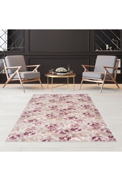 Kaymaz Tabanlı Kesme Rulo Halı Yolluk Mürdüm Desenli Kaymaz Tabanlı Kesme Rulo Halı Yolluk Mürdüm Desenli