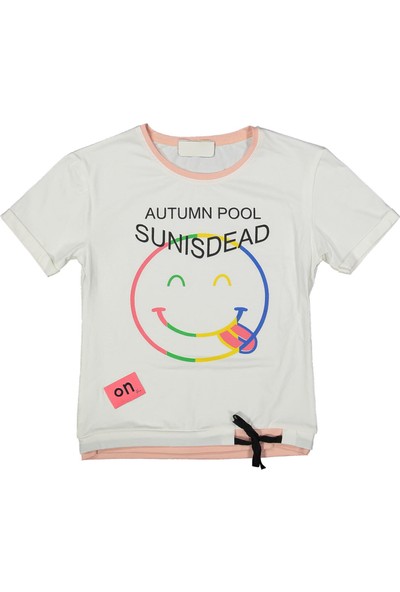 Pandax Emoje Surat Alttan Bagcıklı Kız Çocuk T Şhirt