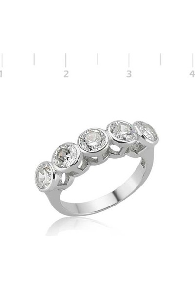 Gumush Gümüş 5 Taş Bayan Yüzük