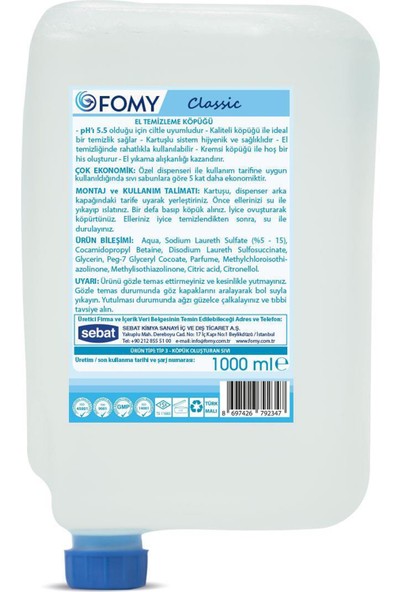 Fomy Classic Köpük Sabun - 1000 ml Fomy Classic Köpük Sabun - 1000 ml