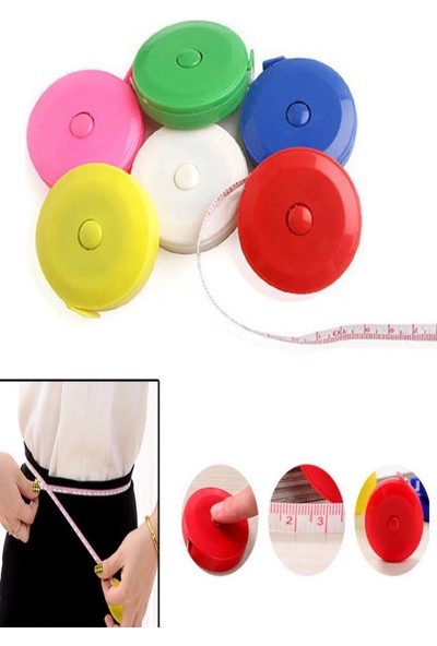 Roseroi Otomatik Basmalı Mezura 150 cm Terzi Mezurası 1,5 M