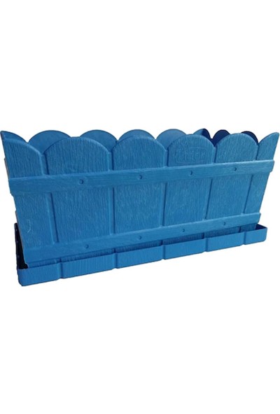 Cekinox Lider Mavi Bahçe Balkon Saksı ve Altlık Dahil 33X15 cm