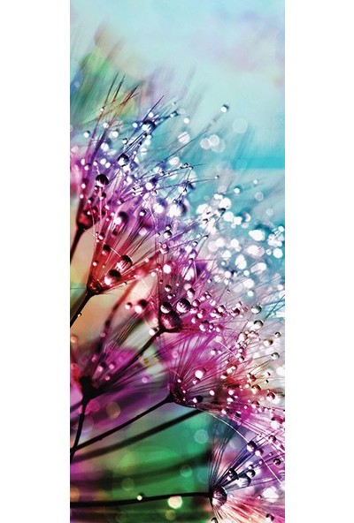 Duvar Dekor Su Damlası Çiçek Desenli Buzdolabı Sticker 010