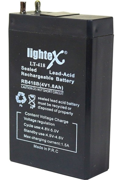 4 Volt 1.8 Amper Bakımsız Işıldak Aküsü (48X 21X 75 Mm) 663031