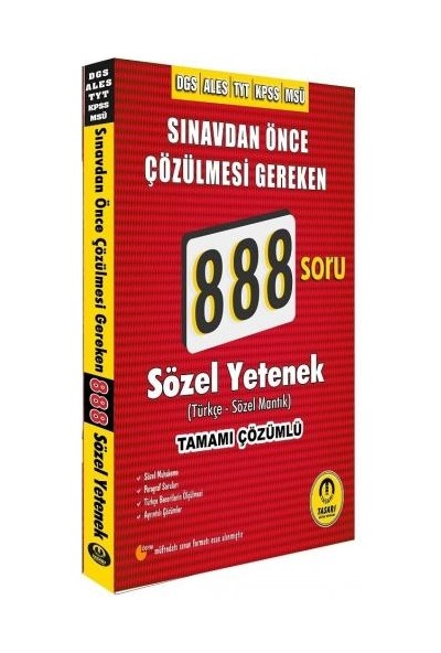 Tasarı Dgs Ales Tyt Kpss Msü Sözel Yetenek 888 Soru Bankası Tasarı Dgs Ales Tyt Kpss Msü Sözel Yetenek 888 Soru Bankası