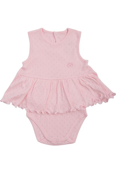 Organicera Organik Fırfırlı Body Elbise,pembe