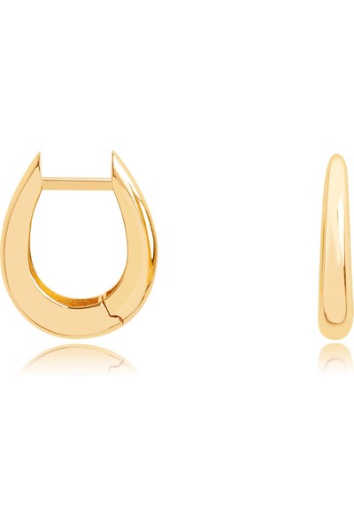 Sarı Altın 14 Ayar Trend Taşsız Küpe