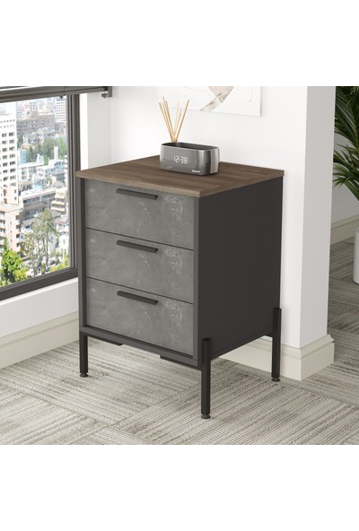 Yurudesign Vista C Ofis Keson Metal Ayaklı Kahve-Beton-Antrasit Vs3-Cga Yurudesign Vista C Ofis Keson Metal Ayaklı Kahve-Beton-Antrasit Vs3-Cga