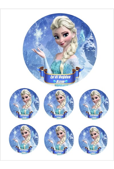 Yenilebilir Pasta Resmi Pirinç Kağıdından Elsa 6-8-10 Kişilik Pastaya Uygun 16 cm Yenilebilir Pasta Resmi Pirinç Kağıdından Elsa 6-8-10 Kişilik Pastaya Uygun 16 cm