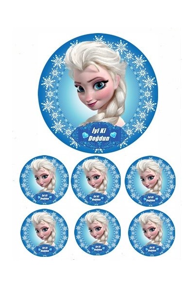 Yenilebilir Pasta Resmi Pirinç Kağıdından Elsa 6-8-10 Kişilik Pastaya Uygun 16 cm Yenilebilir Pasta Resmi Pirinç Kağıdından Elsa 6-8-10 Kişilik Pastaya Uygun 16 cm