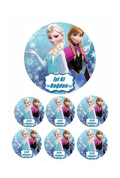 Yenilebilir Pasta Resmi Pirinç Kağıdından Elsa Anna 6-8-10 Kişilik Pastaya Uygun 16 cm Yenilebilir Pasta Resmi Pirinç Kağıdından Elsa Anna 6-8-10 Kişilik Pastaya Uygun 16 cm