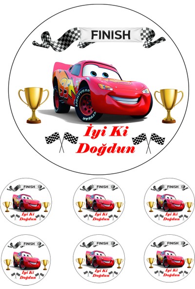 Yenilebilir Pasta Resmi Pirinç Kağıdından Şimşek Meccuen Finish 6-8-10 Kişilik Pastaya Uygun 16 cm Yenilebilir Pasta Resmi Pirinç Kağıdından Şimşek Meccuen Finish 6-8-10 Kişilik Pastaya Uygun 16 cm