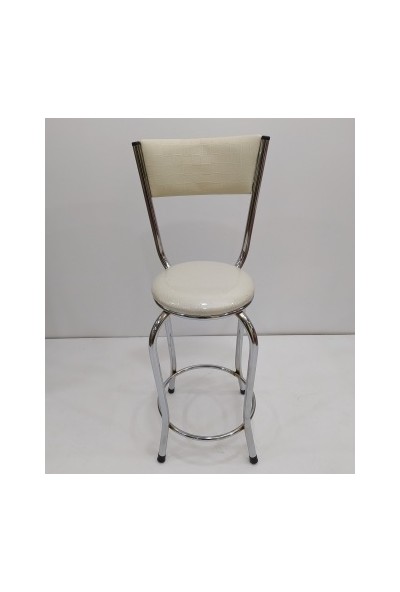 Sandalye Bar Tipi Yüksek Model Krem 1 Adet Metal Çelik Nikelaj Suni Deri Döşeme El Yapım 17866 Sandalye Bar Tipi Yüksek Model Krem 1 Adet Metal Çelik Nikelaj Suni Deri Döşeme El Yapım 17866