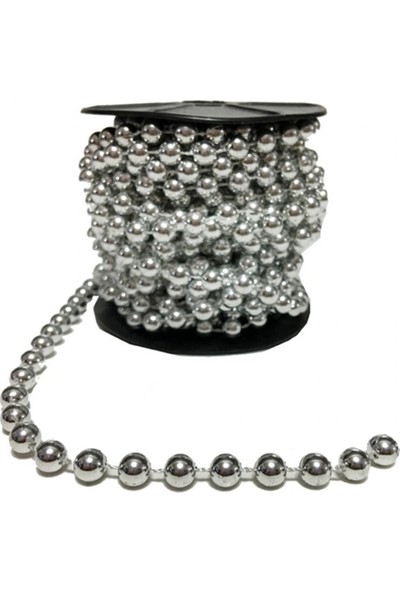 Inci Ipe Dizili Boncuk 6mm - 8 Metre Gümüş Inci Ipe Dizili Boncuk 6mm - 8 Metre Gümüş