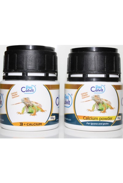 Iguana Geçko D3'süz Kalsiyum+ D3'lü Kalsiyum Tozu 100 + 100 Gr.
