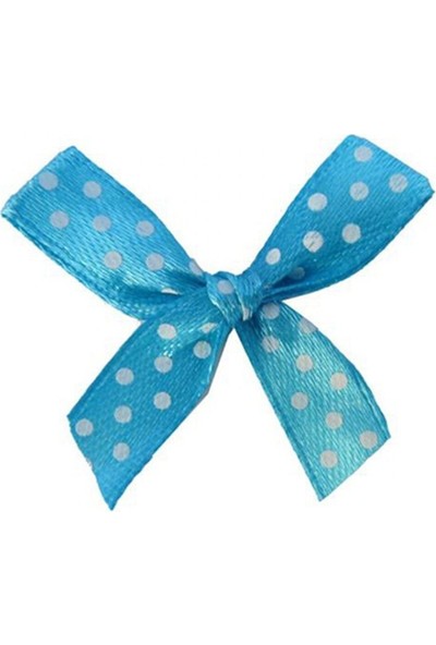 Fiyonk Hazır Satenden Puantiyeli Mavi 1 cm - 100 Adet Fiyonk Hazır Satenden Puantiyeli Mavi 1 cm - 100 Adet