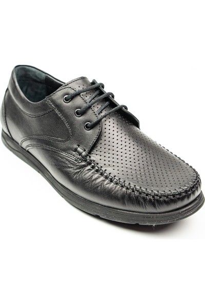 Nobel 1051 Siyah Deri Bağcıklı Günlük Erkek Ayakkabı