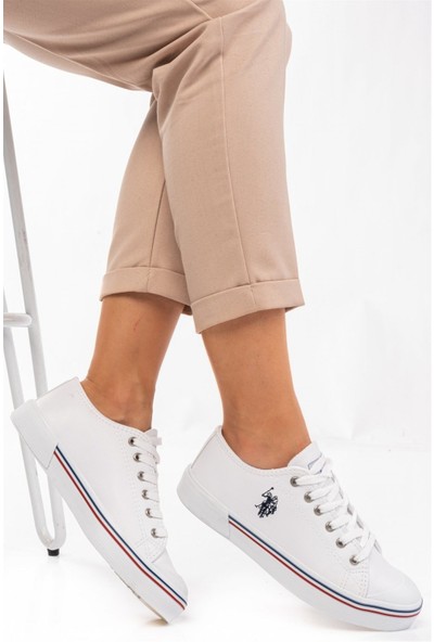 U.s. Polo Assn. Penelope Beyaz Kadın Sneaker Spor Ayakkabı Deri V12 U.s. Polo Assn. Penelope Beyaz Kadın Sneaker Spor Ayakkabı Deri V12