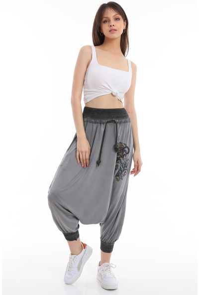 Çiçek Desenli Etnik Tasarım Kadın Şalvar Pantolon Çiçek Desenli Etnik Tasarım Kadın Şalvar Pantolon