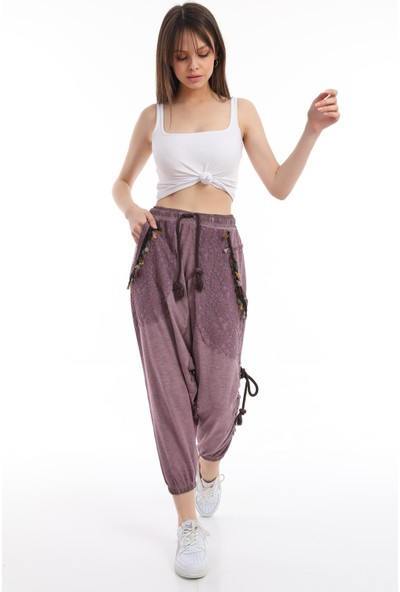 Viskon Kumaş Etnik Tasarım Kadın Şalvar Pantolon