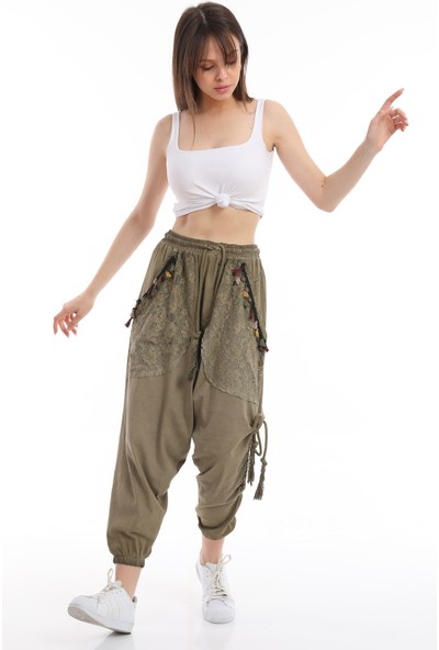 Alışveriş Sokağı Viskon Kumaş Etnik Tasarım Kadın Şalvar Pantolon