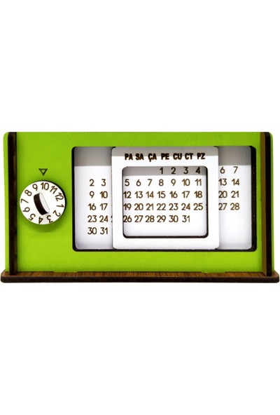 Vavsan Takvimli Kalemlik Takı ve Aksesuar Masaüstü Organizer Ahşap Hediyelik
