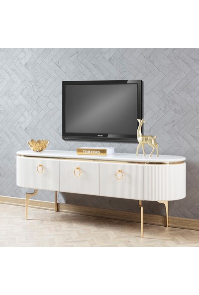 Eymense Patcwork Tv Sehpası Krem Eymense Patcwork Tv Sehpası Krem