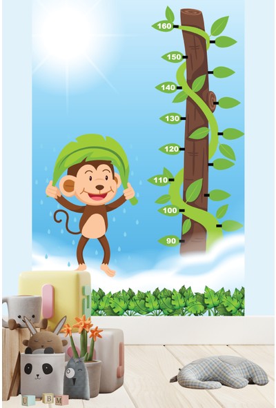 Maymunlar Temalı Boy Cetveli 2