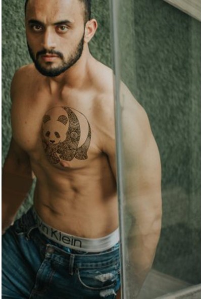Takıştır Geçici Panda Dövme Tattoo