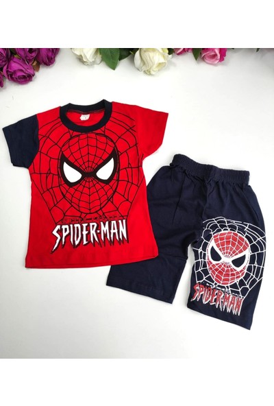 Spiderman Baskılı Erkek Çocuk Şortlu Takım 1-4 Yaş