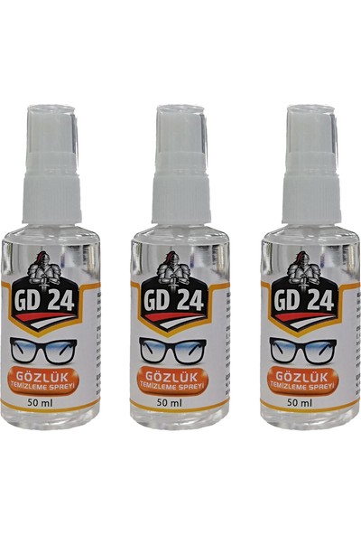GD24 Gözlük Temizleme Spreyi- 50 ml + Temizleme Bezi (3 Adet)