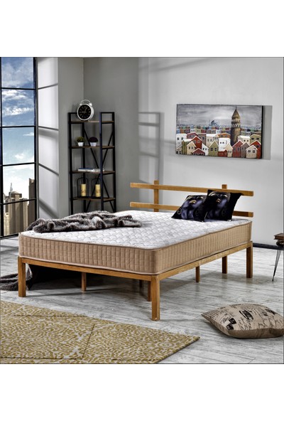 Bronz Çift Taraf Kullanım Bamboo Kumaş Yaylı Yatak