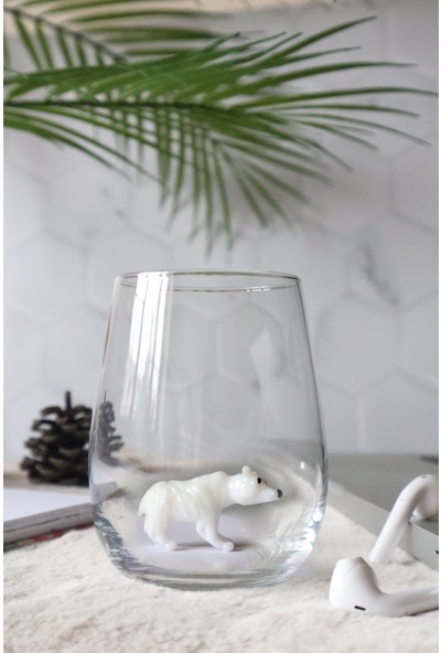 Kutup Ayısı Figürlü Dekoratif Tekli Su Bardağı