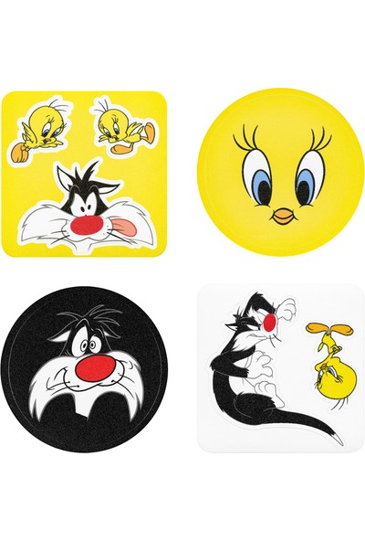 Mabbels Tweety ve Sylvester Özel Kesim Sticker Seti Mabbels Tweety ve Sylvester Özel Kesim Sticker Seti