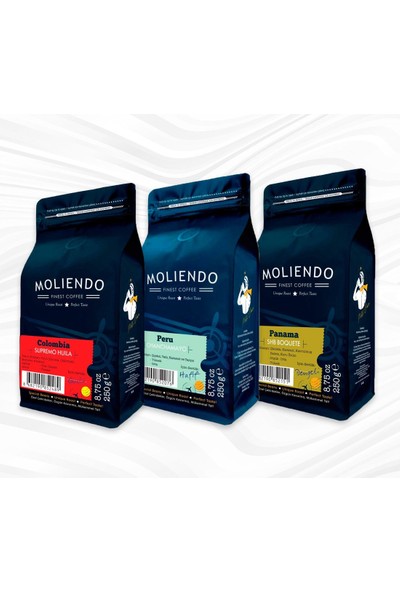 Moliendo grüney Amerika Kahveleri Avantaj Paketi 3X250 grr.