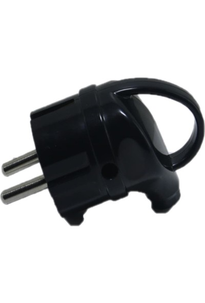 Konza Ups Topraklı Fiş L Tipi Kulplu Siyah Konza