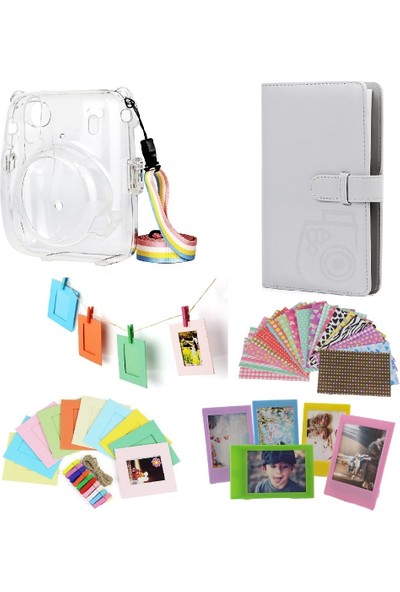 Instax Mini 11 Şeffaf Koruyucu ve Albüm Aksesuar Seti Instax Mini 11 Şeffaf Koruyucu ve Albüm Aksesuar Seti