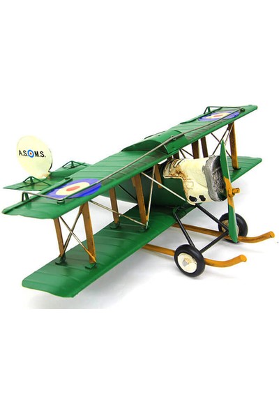 Dekoratif Metal Uçak Çift Kanatlı