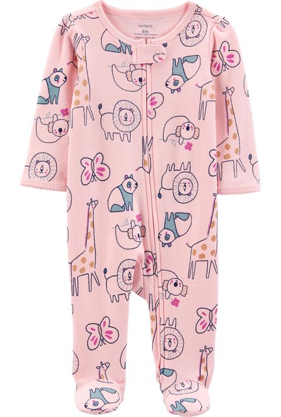 Carter's Sevimli Hayvan Figürlü Çift Yön Fermuarlı Kız Bebek Tulum Carter's Sevimli Hayvan Figürlü Çift Yön Fermuarlı Kız Bebek Tulum