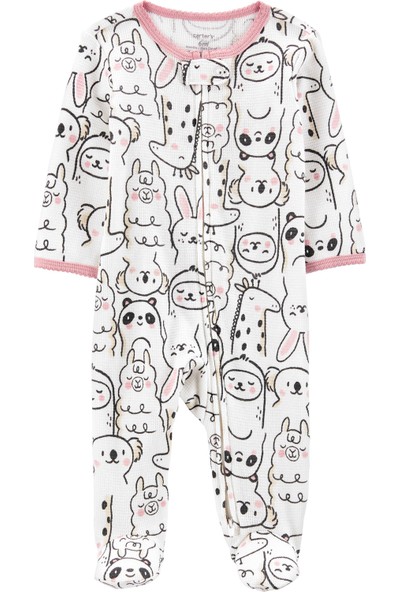 Carter's Sevimli Hayvan Figürlü Çift Yön Fermuarlı Kız Bebek Tulum Carter's Sevimli Hayvan Figürlü Çift Yön Fermuarlı Kız Bebek Tulum