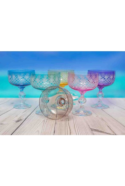 Bohemia 6'lı El Kesme Dondurma Bardağı Takımı Lorenzo