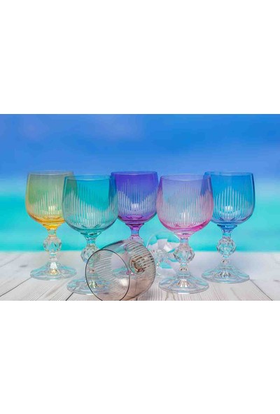 Bohemia 6'lı El Kesme Ayaklı Kahve Su Bardağı Takımı Nero 5