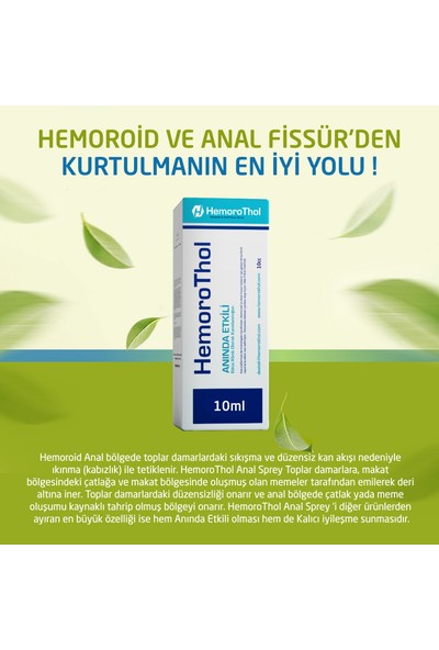 Hemorothol Sprey Hemoroid ( Basur) ve Fissür (Makat Çatlağı) Bitkisel Spreyi (%100 Bitkisel) Hemorothol Sprey Hemoroid ( Basur) ve Fissür (Makat Çatlağı) Bitkisel Spreyi (%100 Bitkisel)